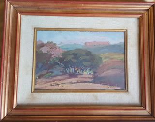 Dipinto olio (doppio) con al retro nome e data