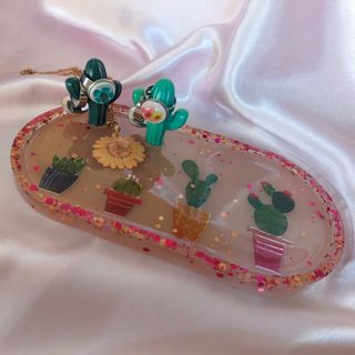 Portagioie / svuotatasche con cactus porta anelli