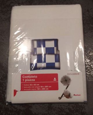 Completo 1 piazza, lenzuolo sotto, sopra e federa