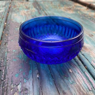 Coppetta in vetro blu Vintage