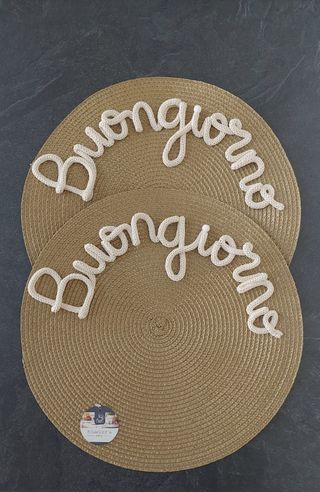 2 tovagliette con scritta BUONGIORNO