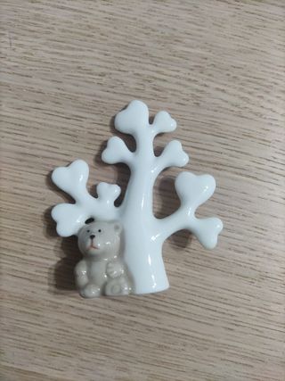 Decorazione albero con orso in ceramica