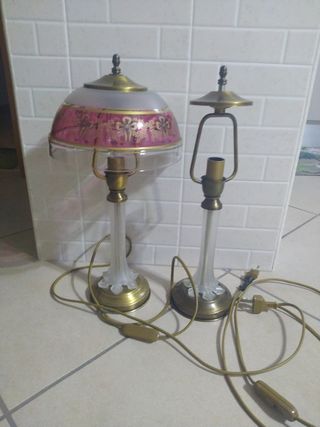 N. Due lampade cristallo bronzo