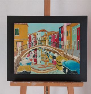 DIPINTO VENEZIA ACRILICO SU LEGNO 46x56