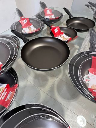 set 3 padelle alte antiaderenti cucina casa