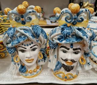 teste di moro h25. ceramica di Caltagirone