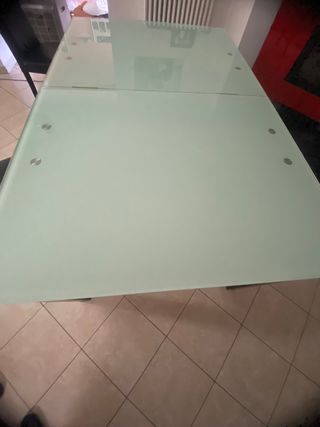 tavolo in vetro 90 x 1.80 allungabile fino a 2 mt