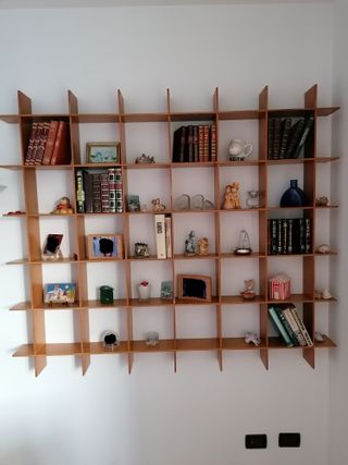 Libreria pensile rovere a giorno