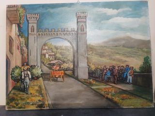 Quadro siciliano olio su tela 1960.