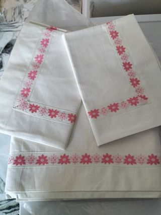 Lenzuolo matrimoniale vintage in cotone