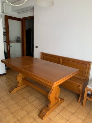Tavolo legno castagno con cassapanca