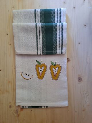 Strofinaccio Busatti verde scuro ricamo