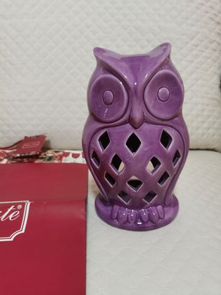 Portacandele in ceramica a forma di Gufo