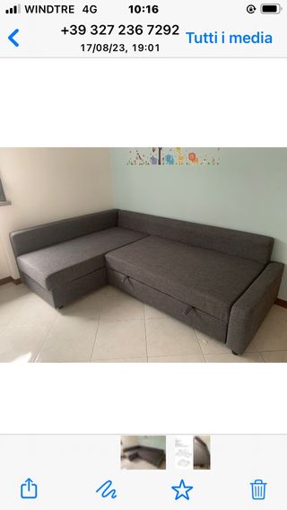 Divano letto tre posti, matrimoniale