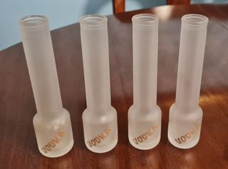 4 bicchieri da vodka vintage in vetro spesso opaco