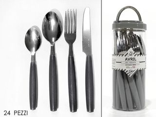 Set serviziposate acciaio inox pezzi 24 da tavola