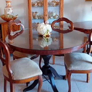 Tavolo rotondo dia 115 alt 80 legno con vetro