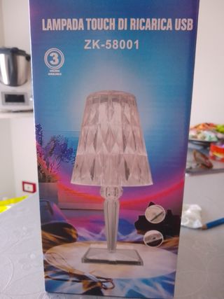 Lampada diamantata touch ricarica USB