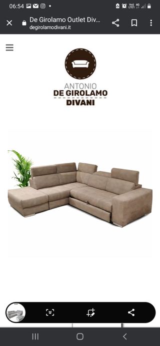 divano letto con penisola e pouf contenitore