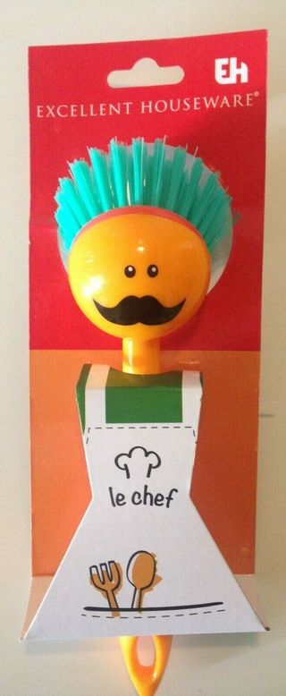 Chef spazzola scopino lavapiatti faccina baffo