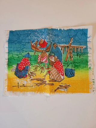 Batik Indiano vintage - dipinto su stoffa
