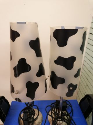 Set 2 lampade fantasia mucca