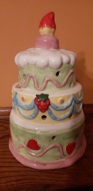 Porta candela torta di compleanno