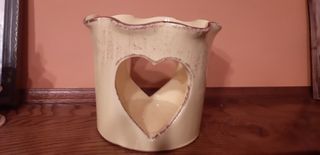 Porta candela giallo cuore