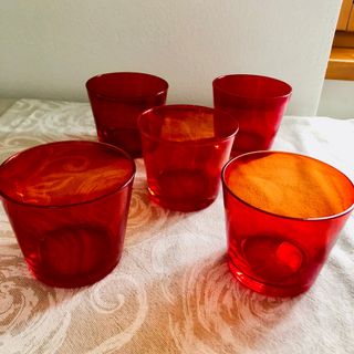 set 5 bicchieri rossi