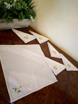 Set Tovaglioli cotonelino ricamati