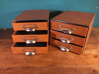 2 Cassettiere Cartone stile vintage per fai da te