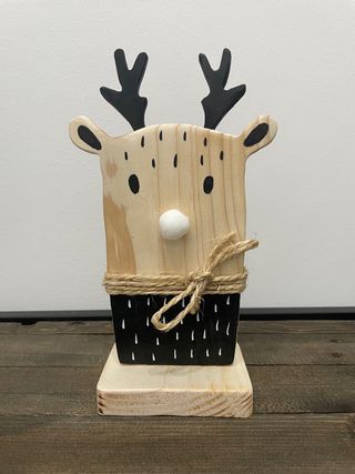 statuetta decorazione cervo in legno handmade