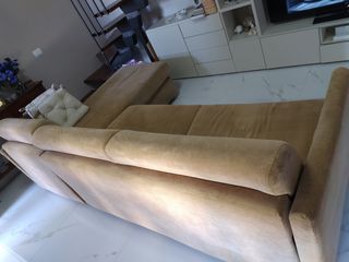 vendo divano letto tre posti tortora+chaise lounge