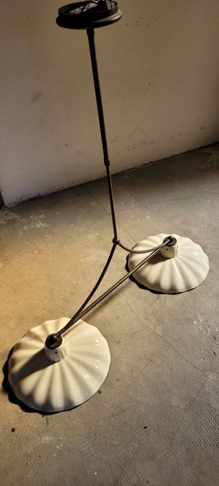 LAMPADARIO BILANCIERE 2 LUCI RUSTICO IN CERAMICA