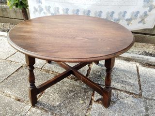 Tavolino da salotto rotondo rovere