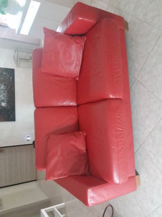 Divano 2 posti vera pelle rosso