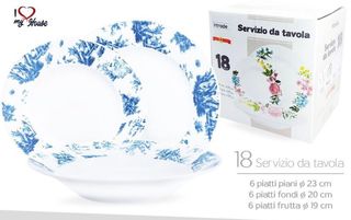 set servizio piatti porcellana18 pezzi da6 persone