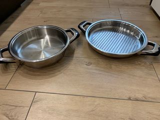 Pentola e bistecchiera MC Italia con manici