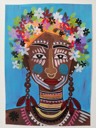 Lienzo mujer bohemia/cuadros