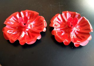 Coppia portacandela artigianale #red