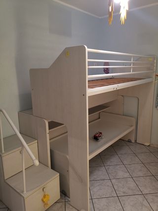 2 letti con soppalco scorrevole Dielle