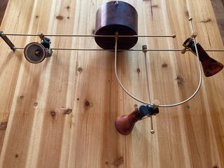 Coppia di Appliques ottone e radica