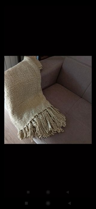 Plaid arredo con frange