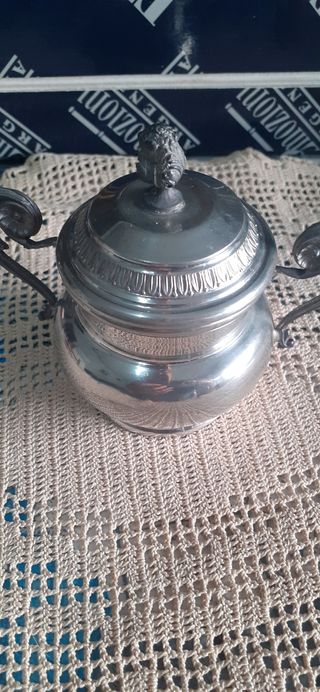 Zuccheriera antica in peltro