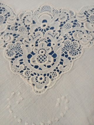 Lenzuolo e Federe Puro  Lino e Ricami