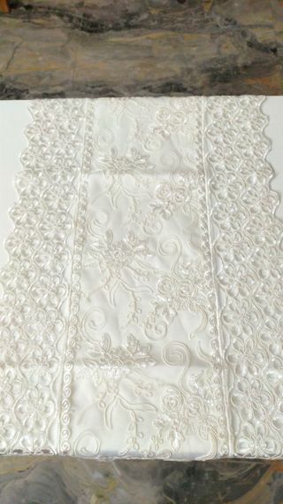 centrino 40×150 in pizzo bianco