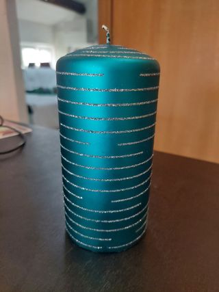Candela blu e argento