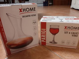 Calici vino + Decanter