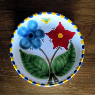 Piatto in ceramica con fiori DeSimone