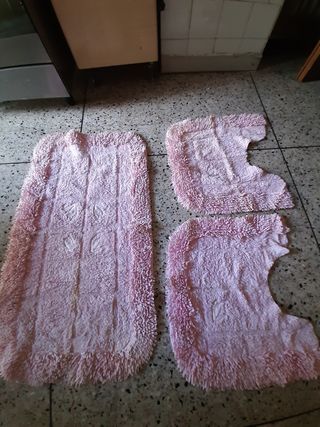 Set 3 tappeti bagno in cotone